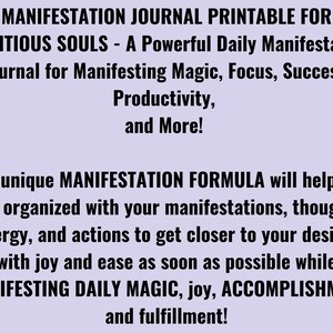Daily Manifestation Magic Printable Journal - Manifest Focus ...