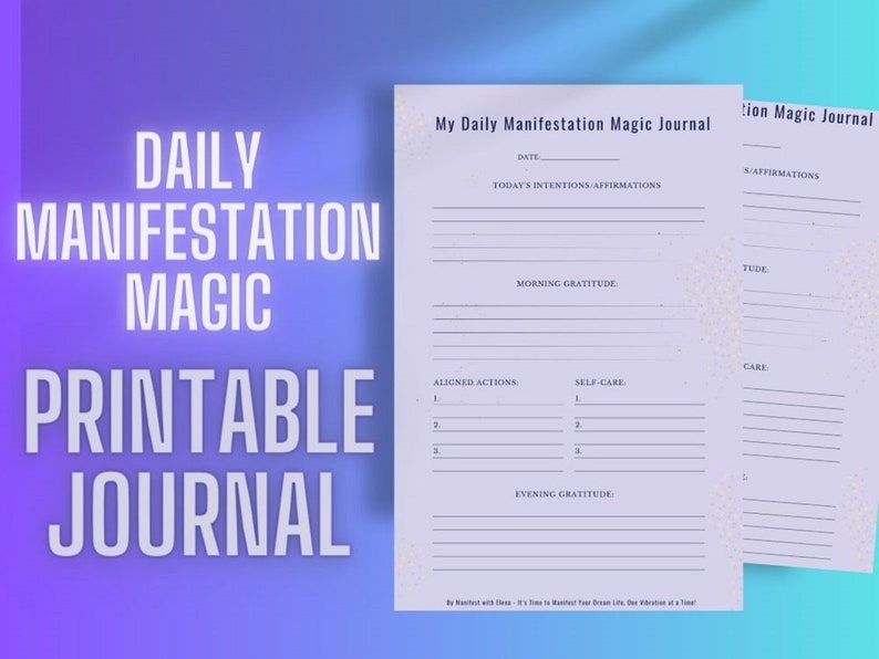 Daily Manifestation Magic Printable Journal - Manifest Focus ...