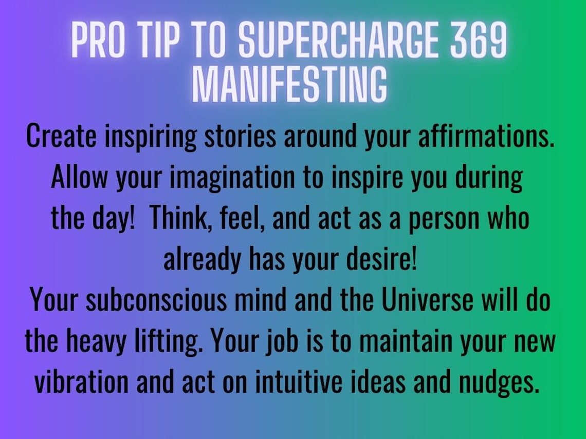 369 Manifestation - Printable Journal Page - Unlock the Power of 369 ...