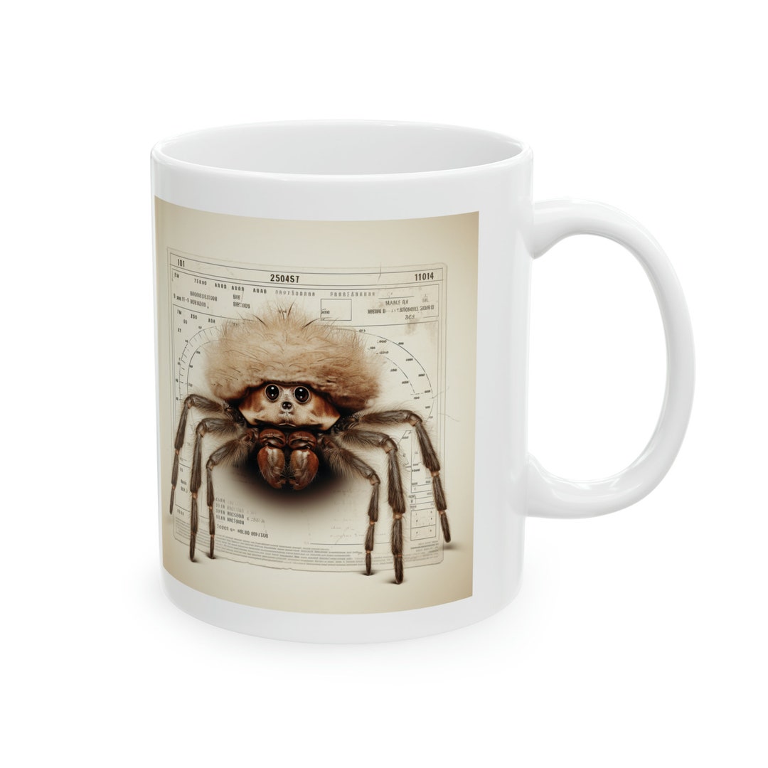 Spider Coffee Mug: Funny Arachnid Art, Ceramic Cup - Etsy