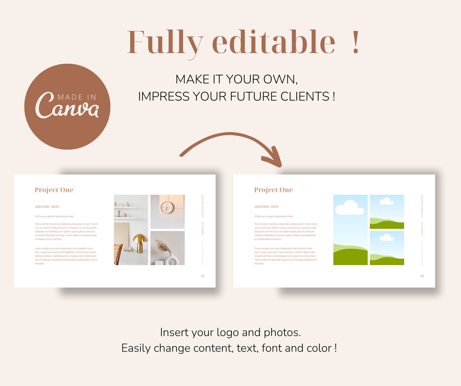 Minimalist Interior Design Portfolio Template | Onboarding Template ...
