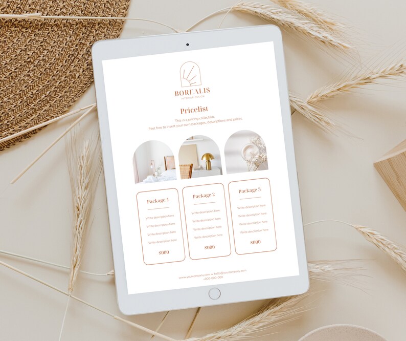 Price List Template Canva Template Interior Designer Photograph Wedding ...