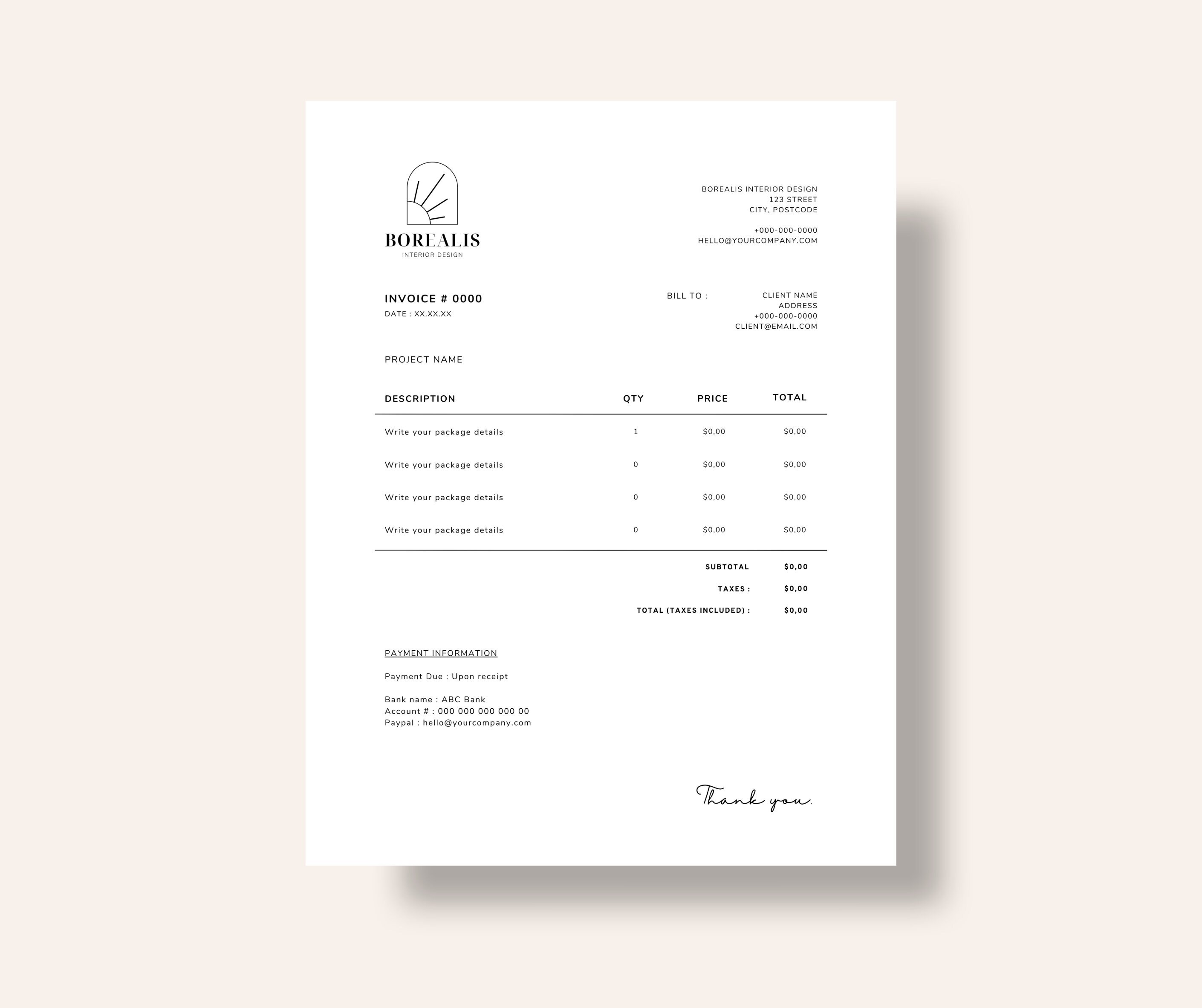 Estimate Proposal | Invoice Template | Receipt | Business Bundle for ...