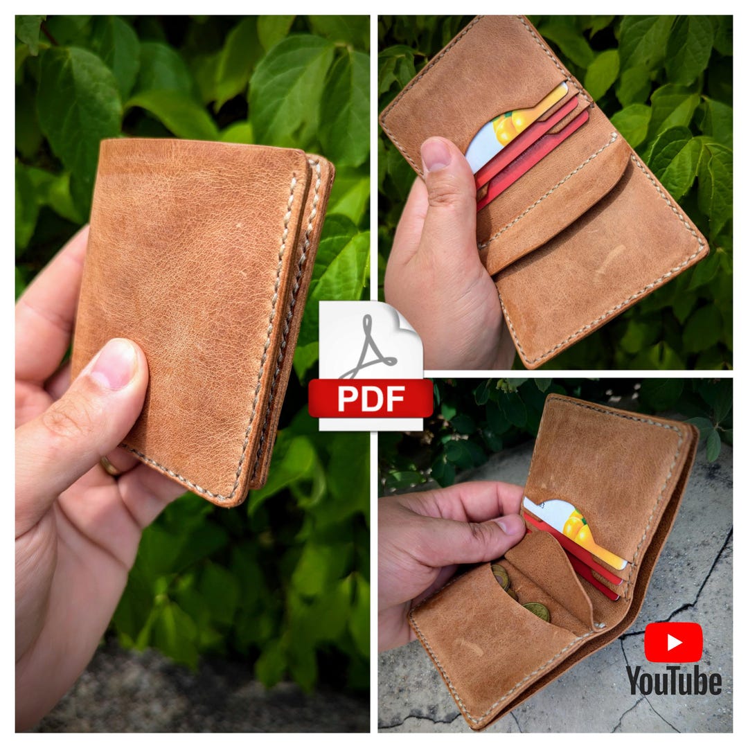 Leather Wallet PDF Pattern, , Coin Pocket, Small Mens Wallet ONLY ...