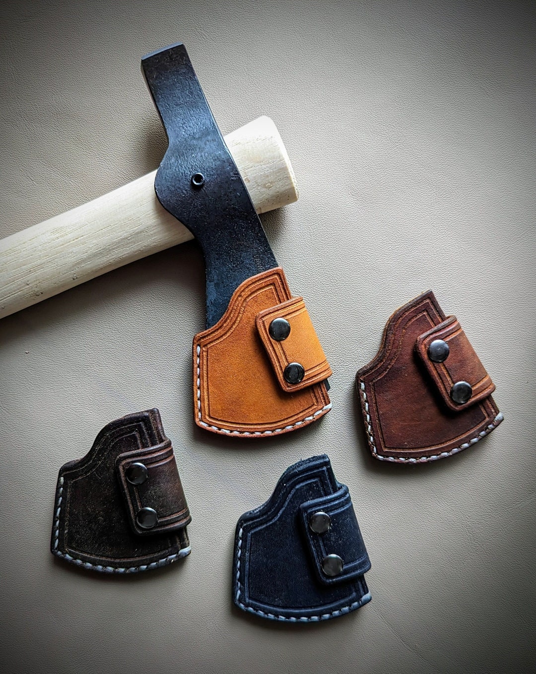 Leather Sheath for Cold Steel Trail Hawk, Axe Hatchet Head Sheath ...