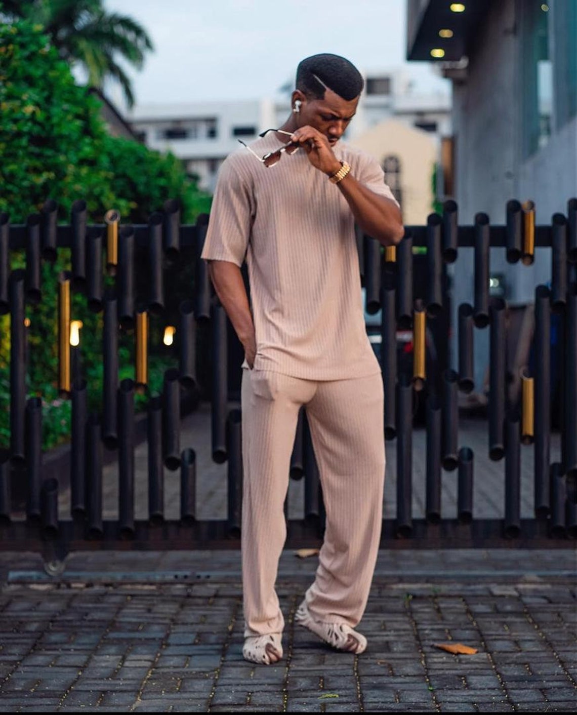 Palazzo Loosefit Two Piece Set for Men, Round Neck T-shirt and Trousers ... Palazzo Loosefit Two Piece Set for Men, Round Neck T-shirt and Trousers ...