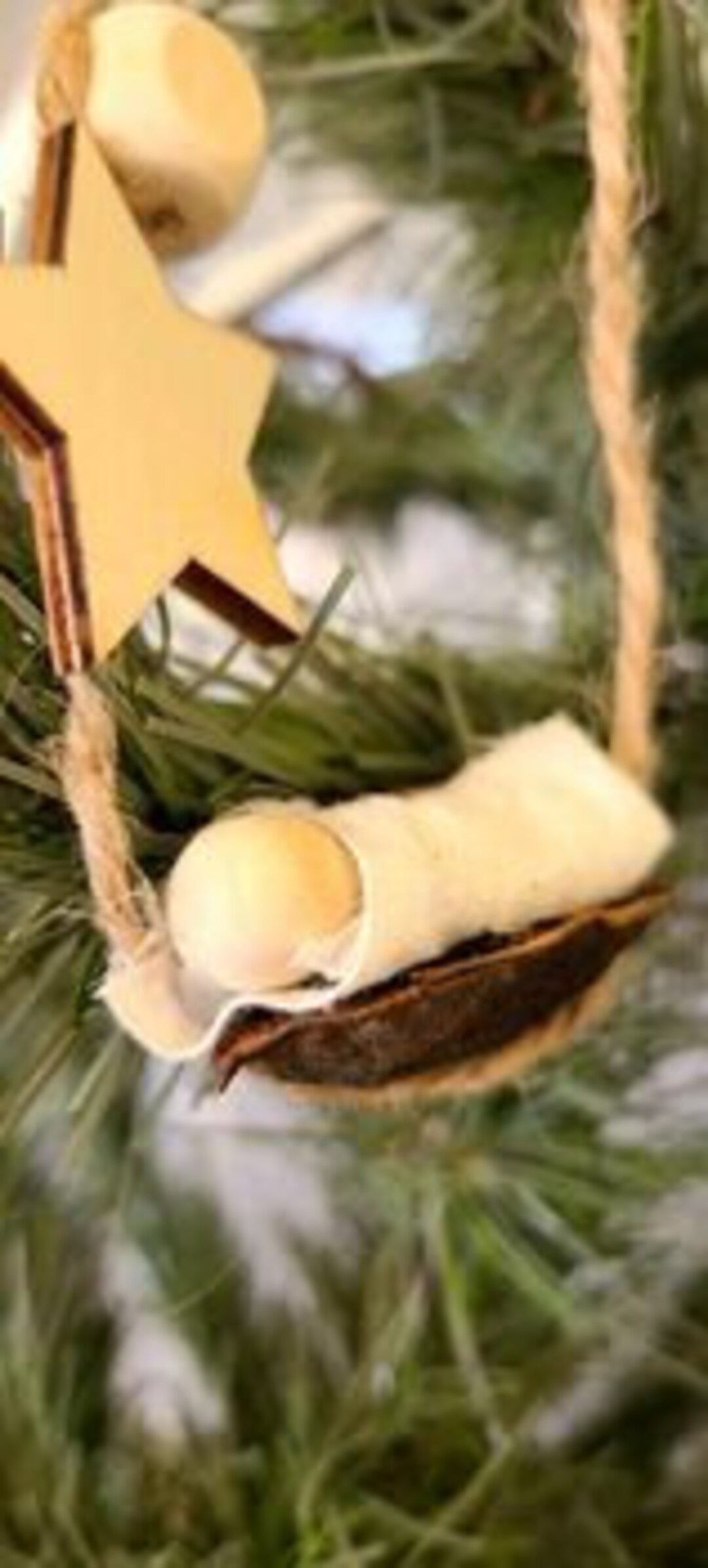 Pecan Baby Jesus in Manger - Etsy