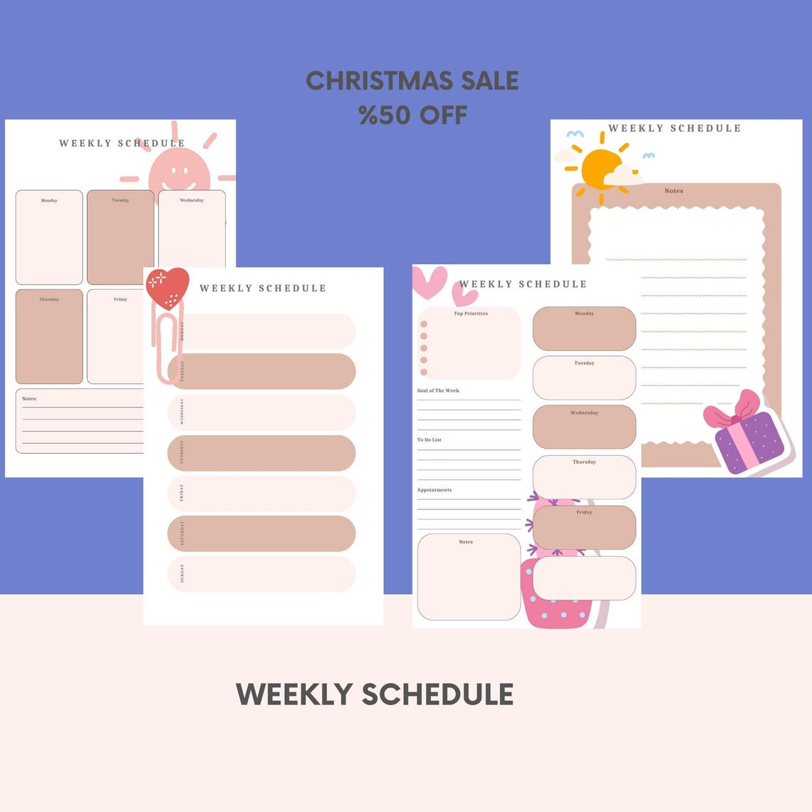 Planner Set 4, Weekly Planner, Printable Planners, Planner Templates ...