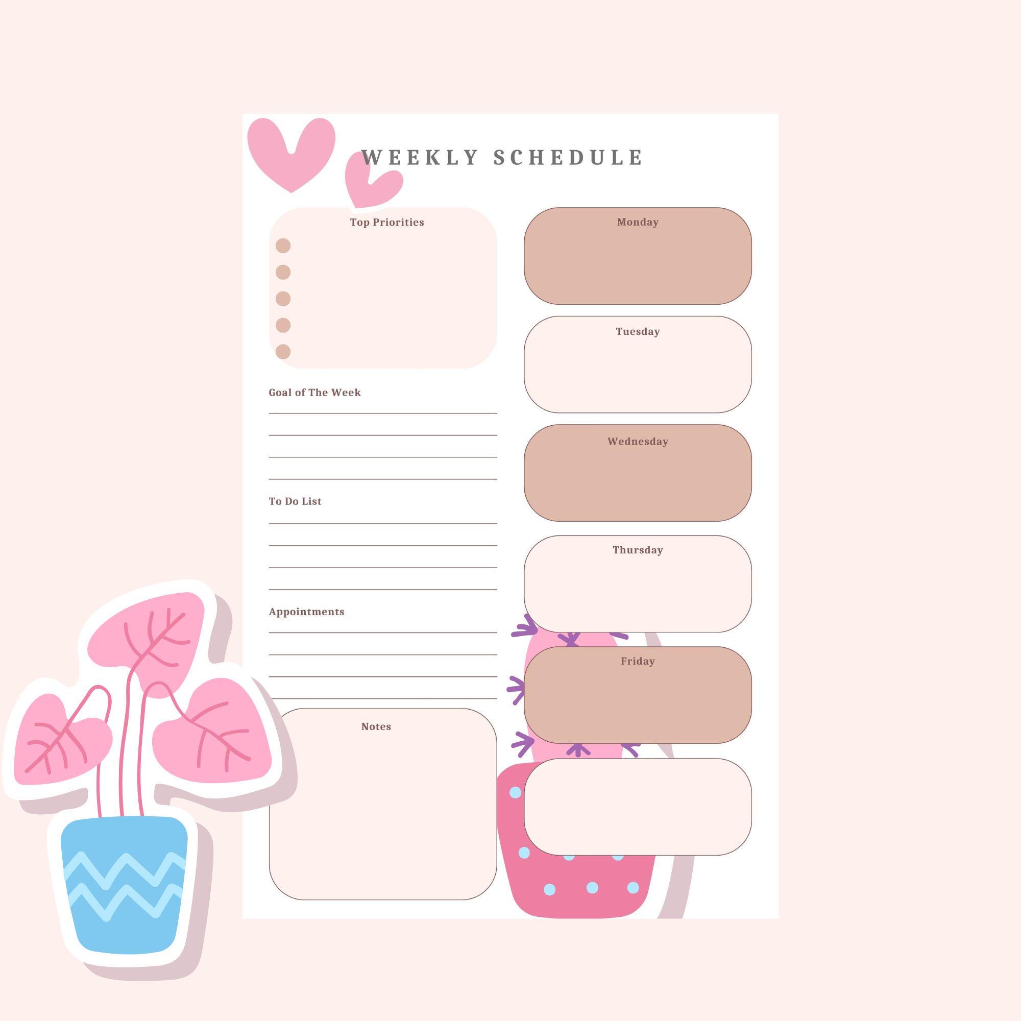 Planner Set 4, Weekly Planner, Printable Planners, Planner Templates ...