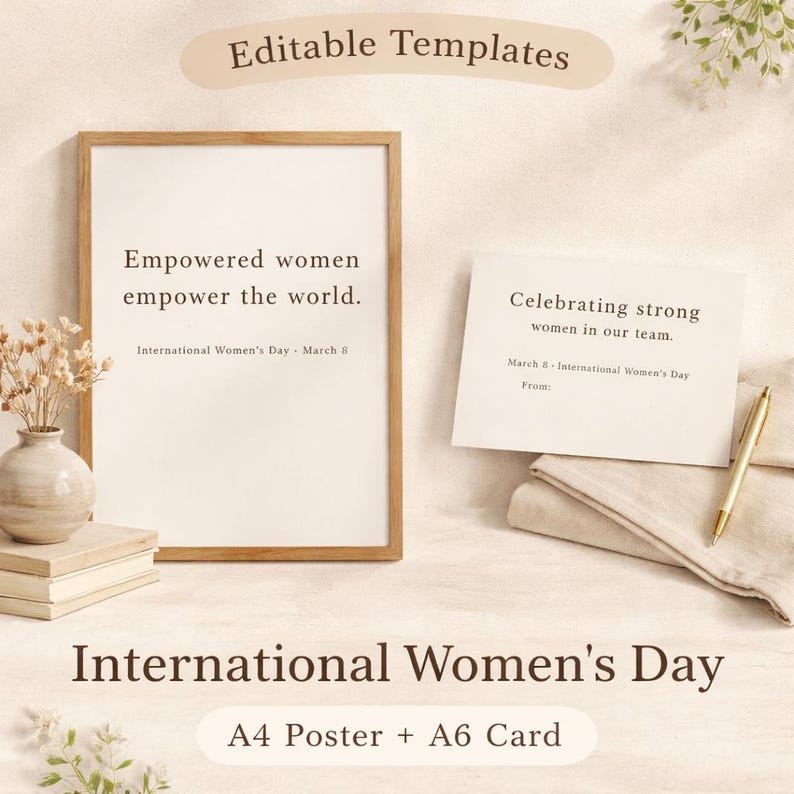 International Women’s Day Printable Poster & Card, Office Wall Art ...