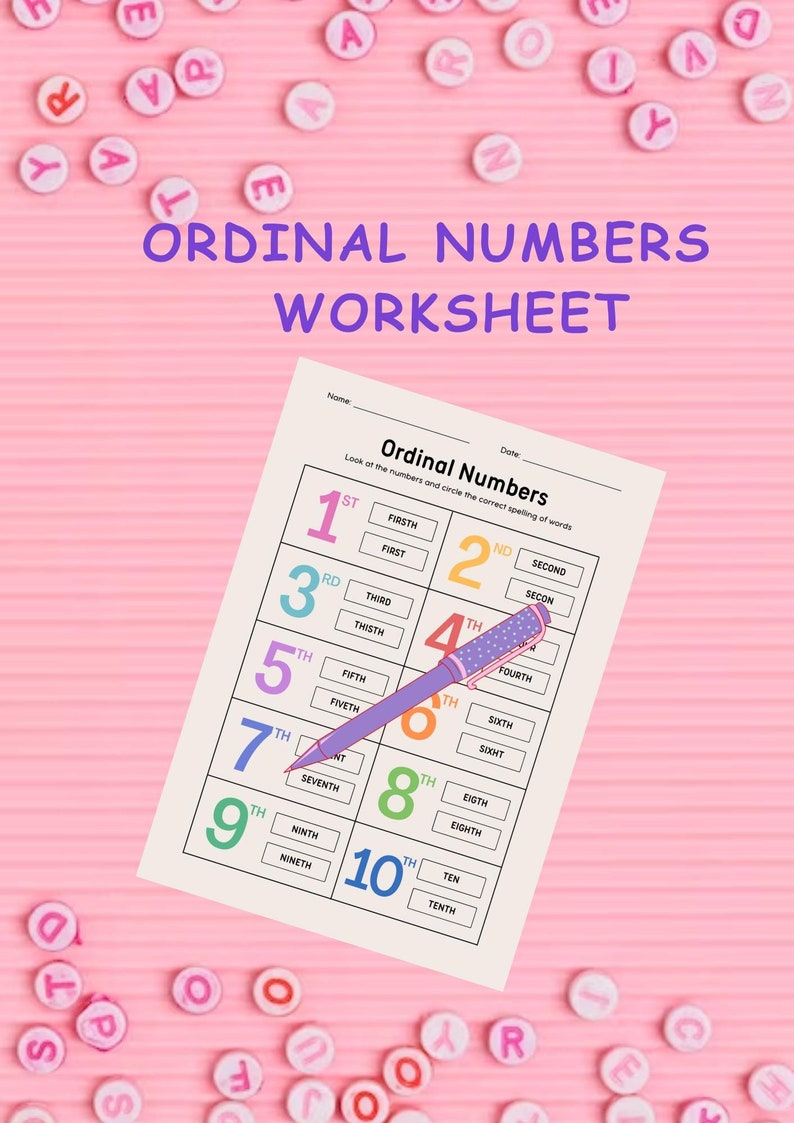 Ordinal Numbers Worksheet: Math for Kids, Ages 3-5 (PDF Download ...