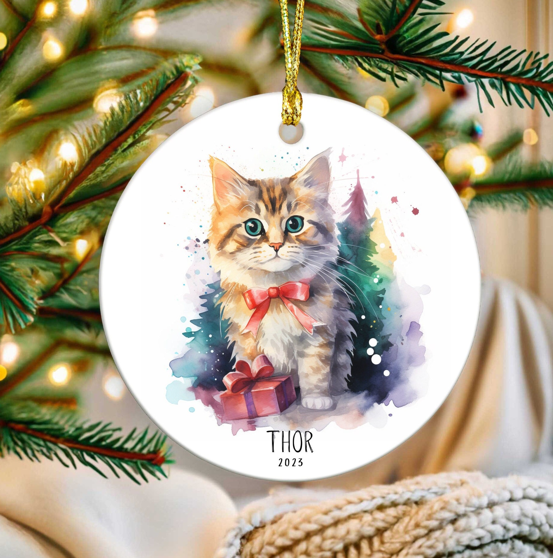Personalized Cat Name Ornament Custom Cat Christmas Ornament - Etsy