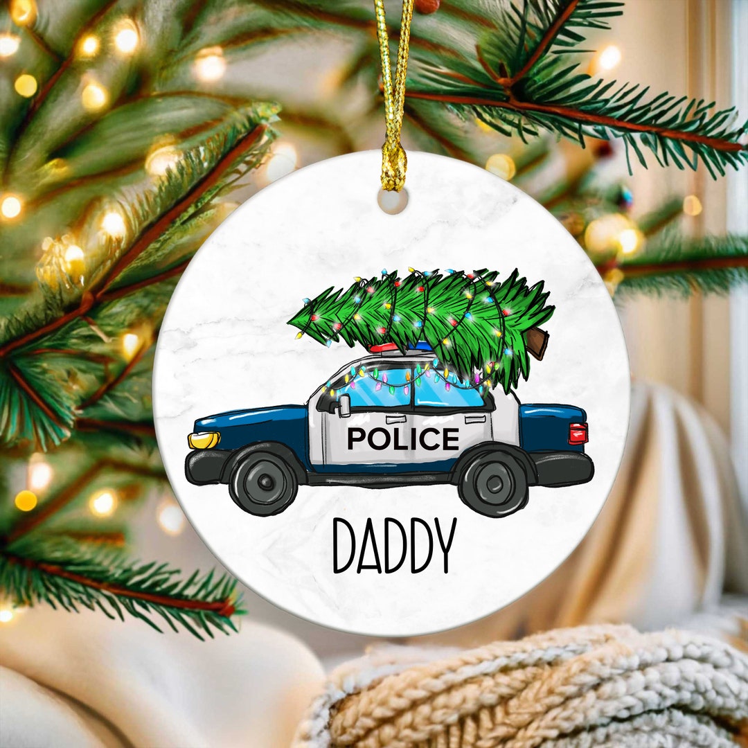 Personalized Police Officer Ornament, Cop Car Christmas Ornament, Gift ...