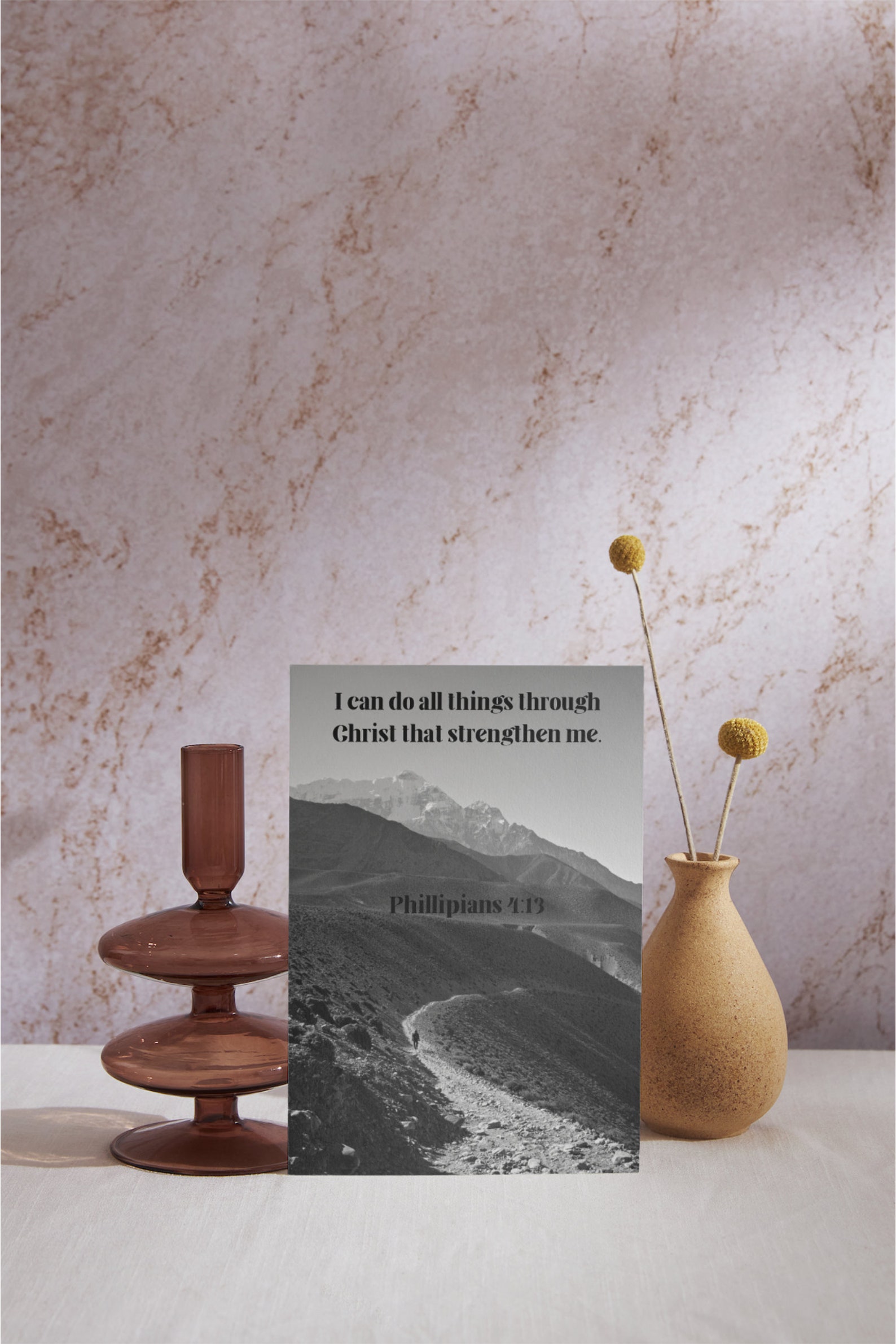 Philippians 4:13 Black an White Bible Verse Posters, Minimalist ...