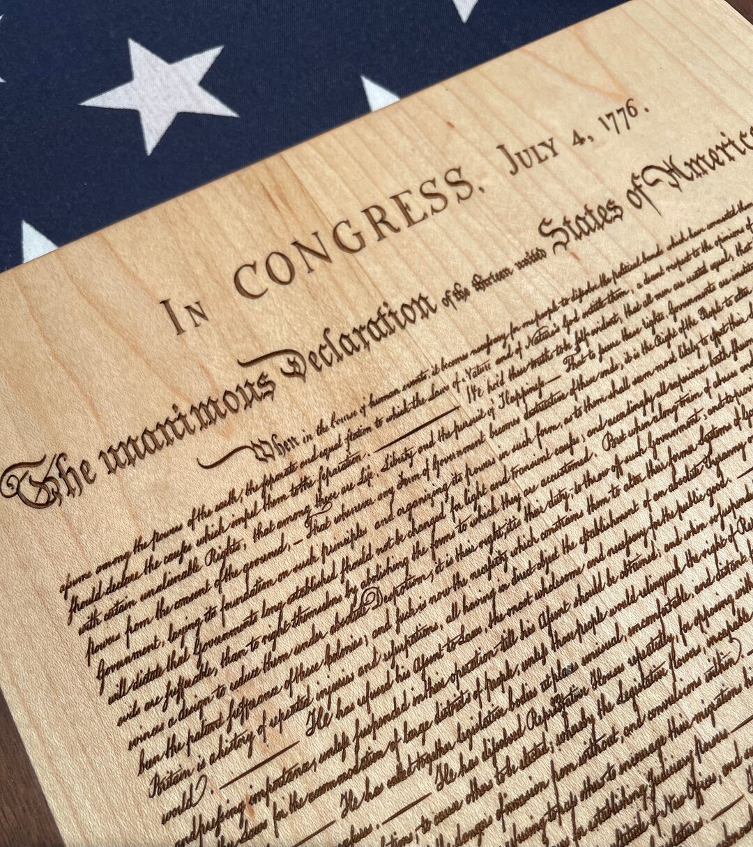 Declaration of Independence - This Beautifully Engraved Wooden Plaque ...