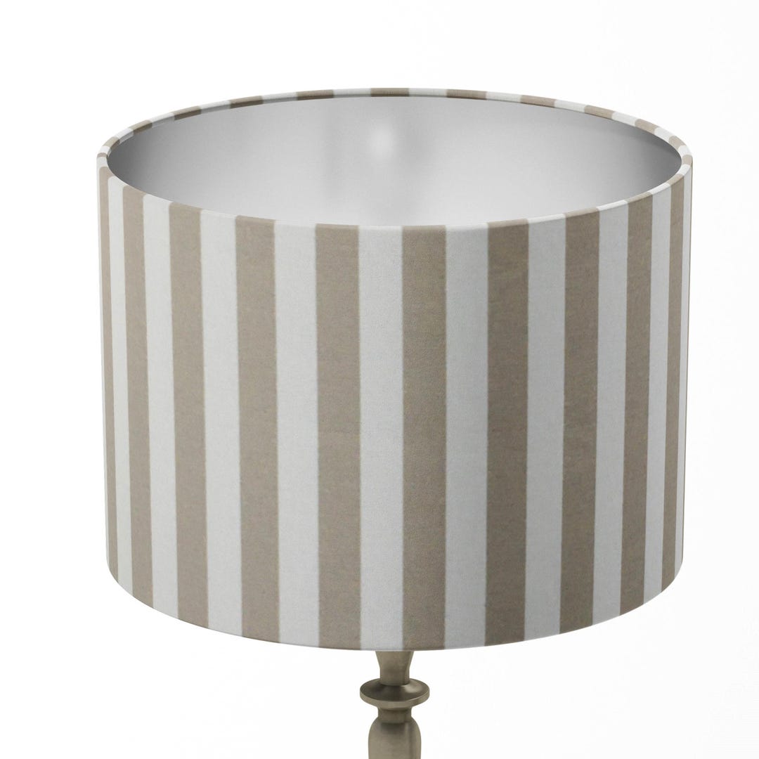 Stripe Lamp Shade, Beige Lampshade, Tan Lamp Shade, Light Brown White ...