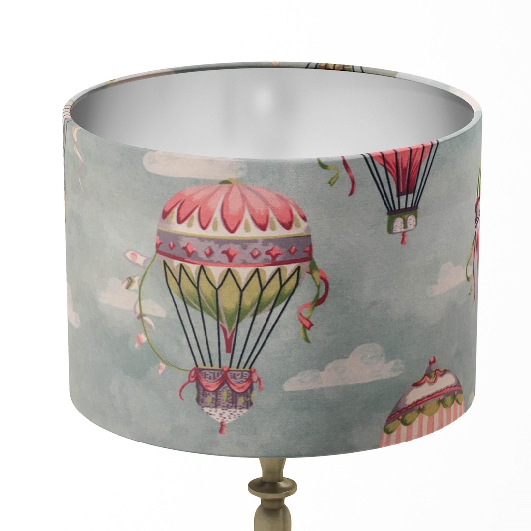 Hot Air Balloon Lampshade, Baby Blue Lampshade, Sky Lampshade, Cloud ...