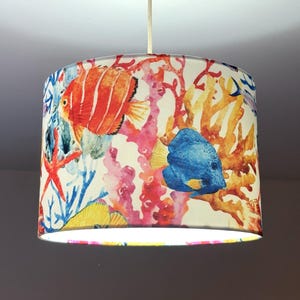 Fish Lamp Shade, Ocean Lampshade, Nautical Tropical Animal Under the ...