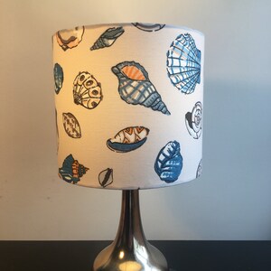 Sea Shell Lamp Shade, Beach Lampshade, Coastal Light Shade, Beige Blue ...