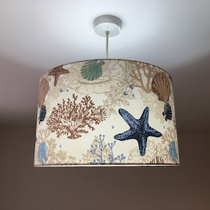 Ocean Lampshade, Coastal Lamp Shade, Beige Light Shade, Seaside Under ...