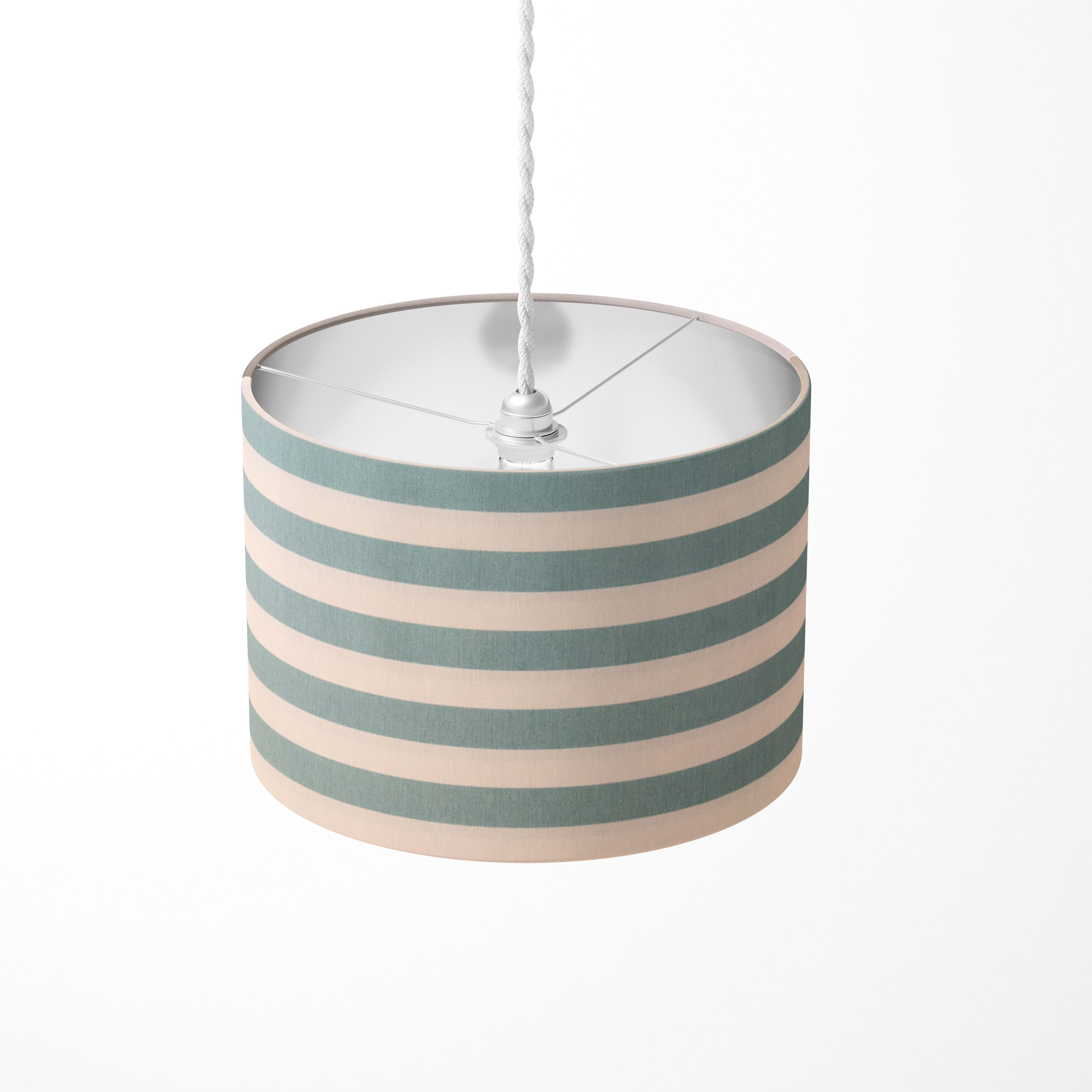 Duck Egg Light Shade, Stripe Lamp Shade, Mint Lampshade, Green Drum ...