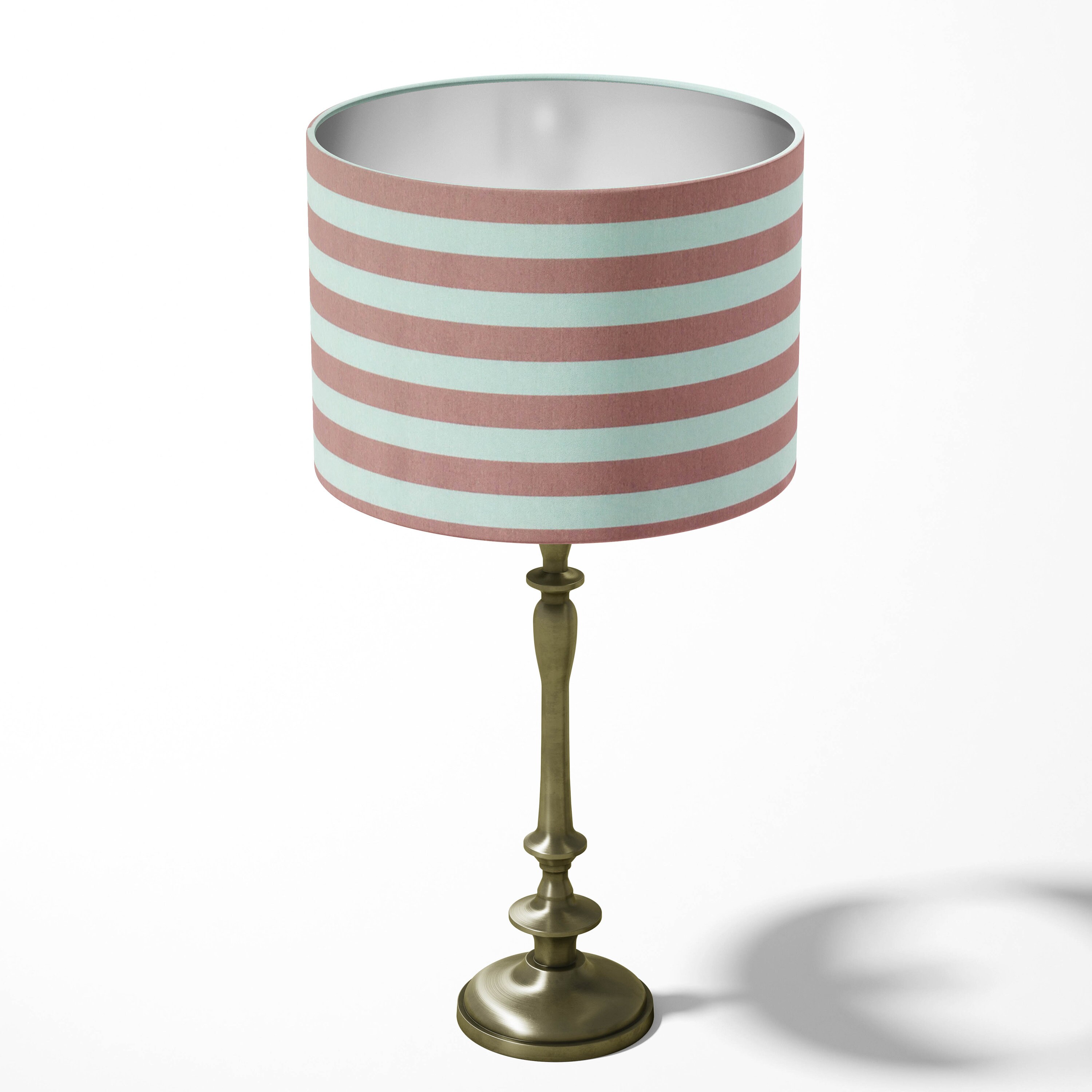Pink Stripe Lampshade, Blush Pink Lampshade, Dusky Light Pink Country ...