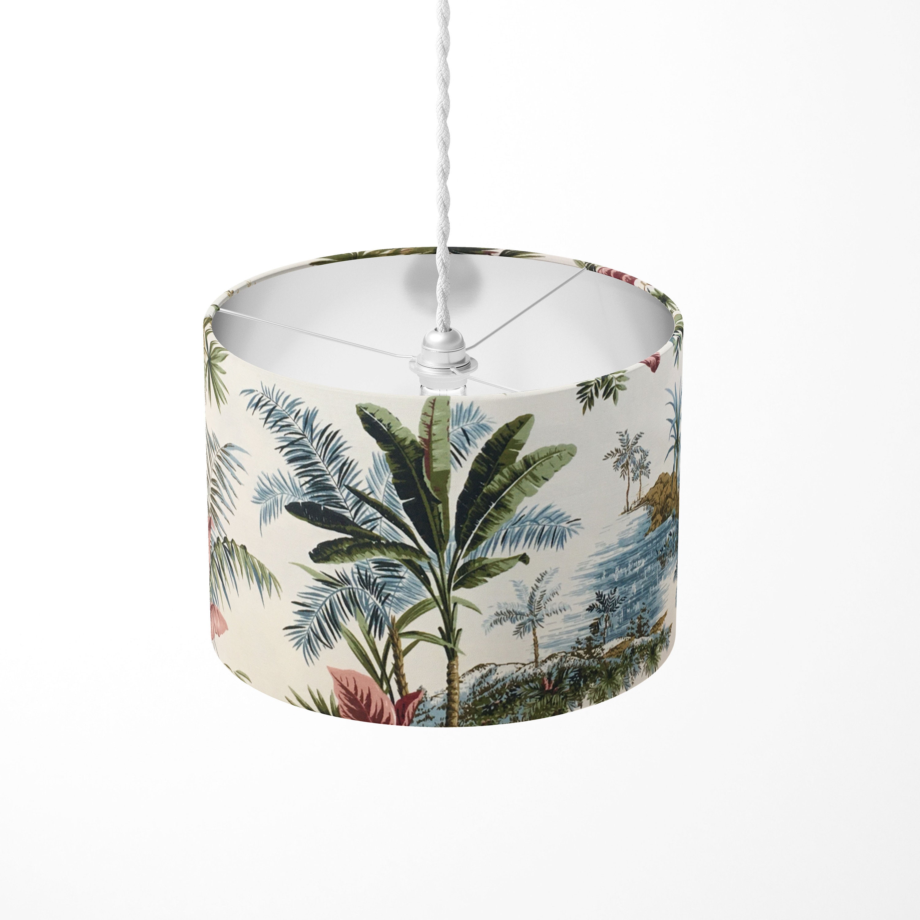 Palm Leaf Lampshade Tropical Light Shade Botanical Lamp - Etsy