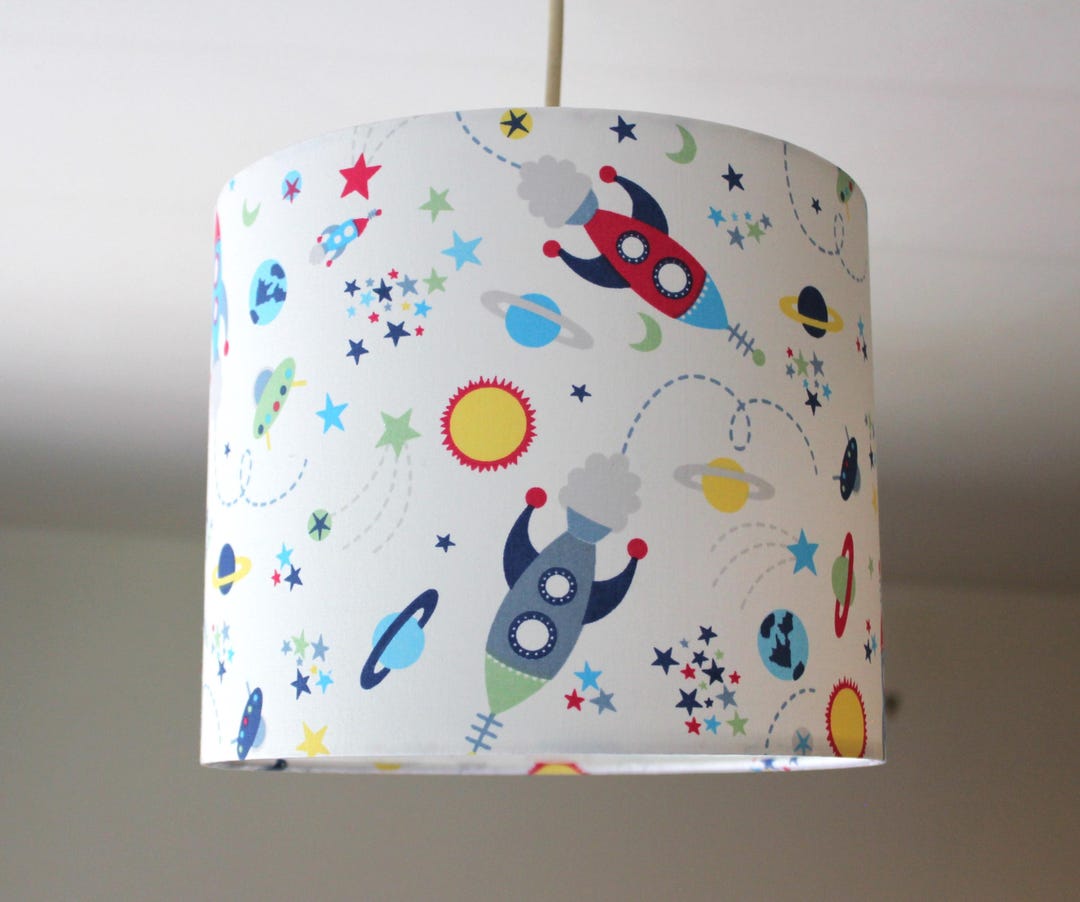 Space Lampshade, Planet Lamp Shade, Rocket Lampshade, Kids Children ...