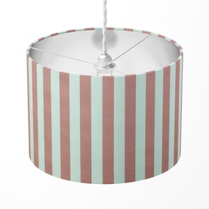 Dusty Pink Lampshade, Stripe Lamp Shade, Blush Light Pink Romantic Boho ...