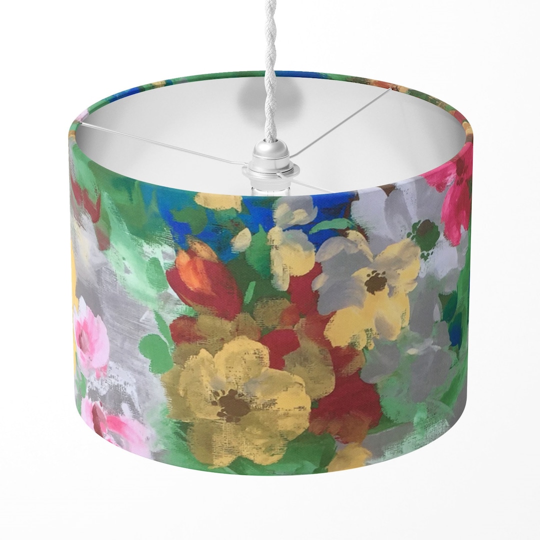 Watercolour Lampshade, Floral Lamp Shade, Boho Light Shade, Multi ...