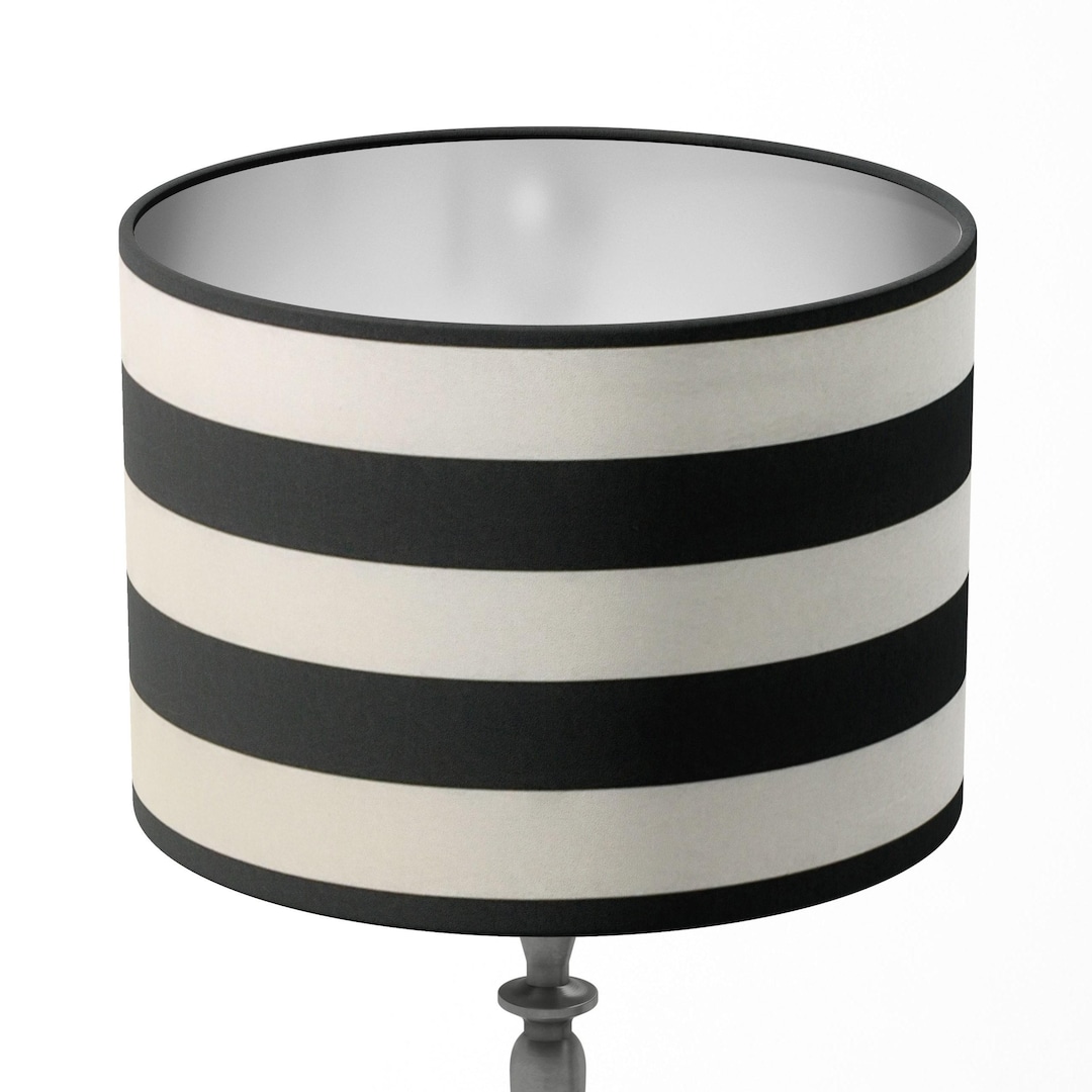 Black and White Light Shade, Stripe Lamp Shade, Modern Lampshade ...