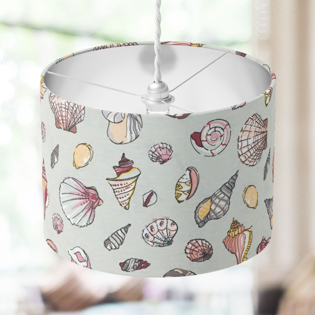 Beach Lampshade, Shell Light Shade, Beige Lamp Shade, Sea Coastal Ocean ...