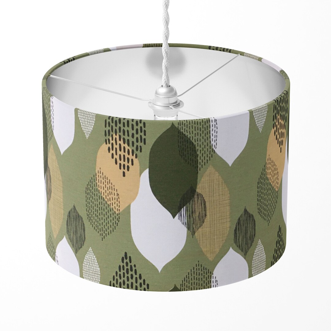 Modern Lamp Shade, Green Leaf Lampshade, Boho Lampshade, Handmade ...