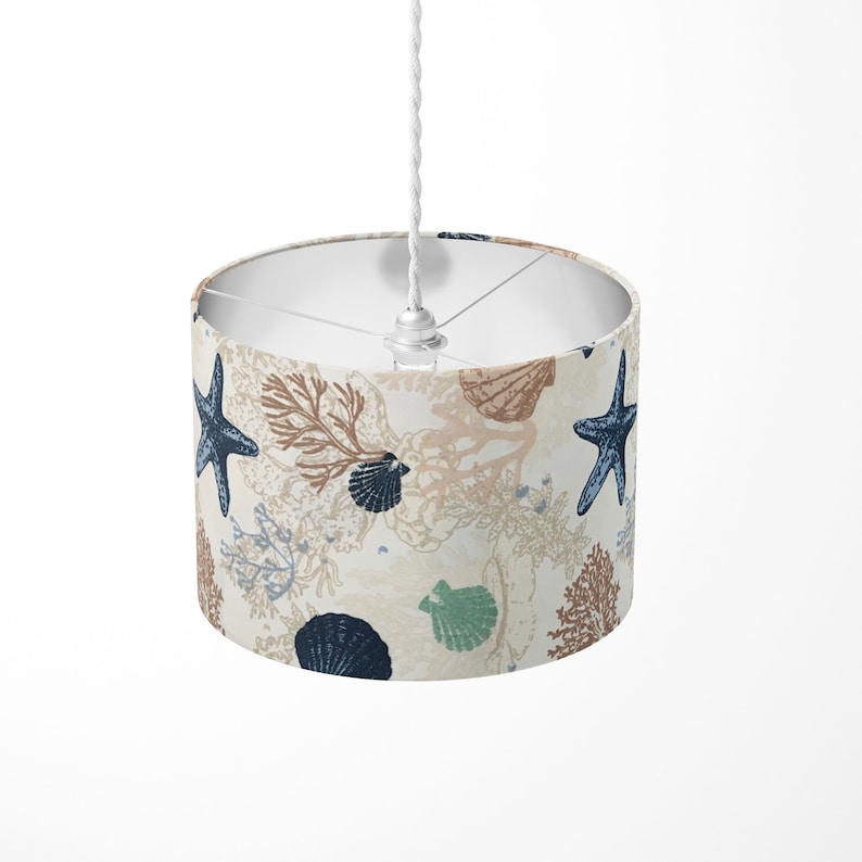 Ocean Lampshade, Coastal Lamp Shade, Beige Light Shade, Seaside Under ...