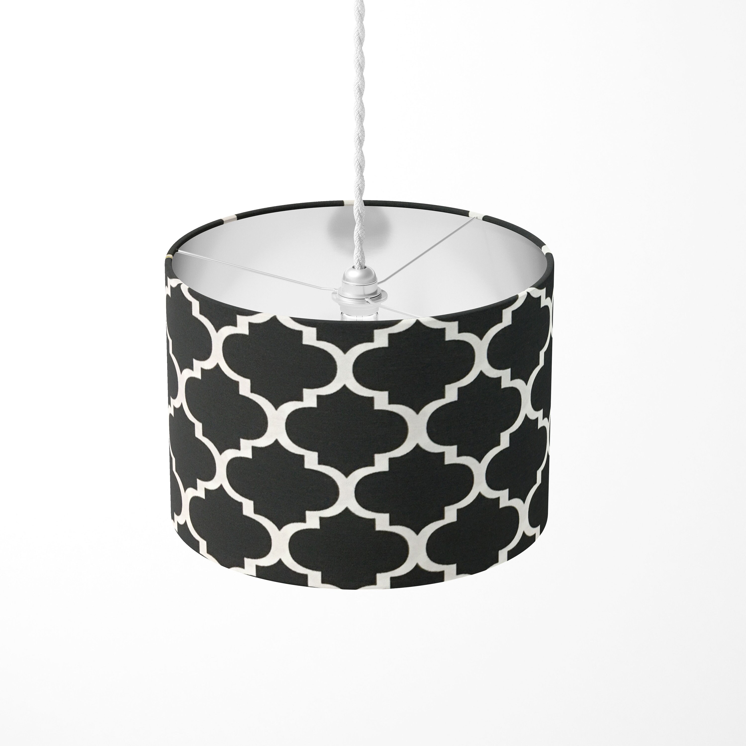 Moroccan Lamp Shade Black and White Lampshade Geometric - Etsy