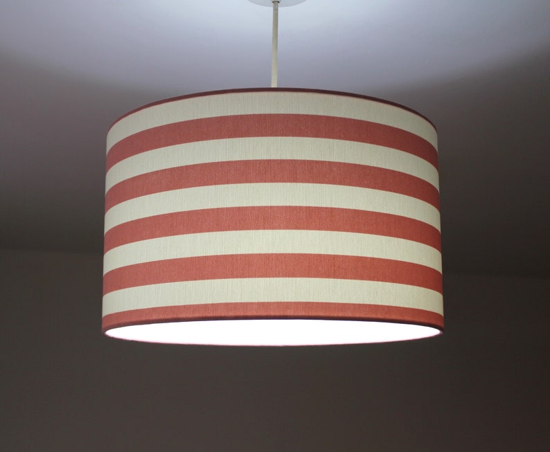 Pink Stripe Lampshade, Blush Pink Lampshade, Dusky Light Pink Country ...
