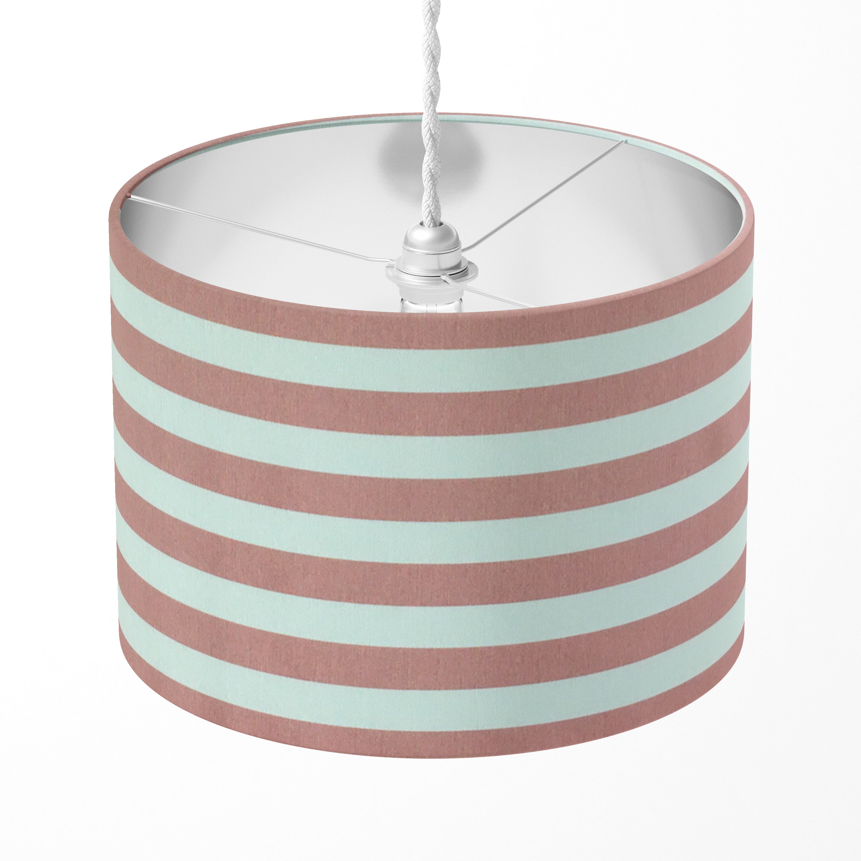 Pink Stripe Lampshade, Blush Pink Lampshade, Dusky Light Pink Country ...