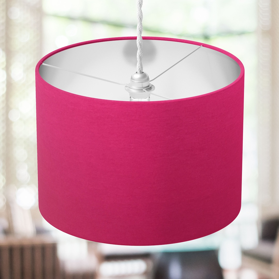Hot Pink Lampshade, Fuchsia Lamp Shade, Cerise Pink Lampshade, Bright ...
