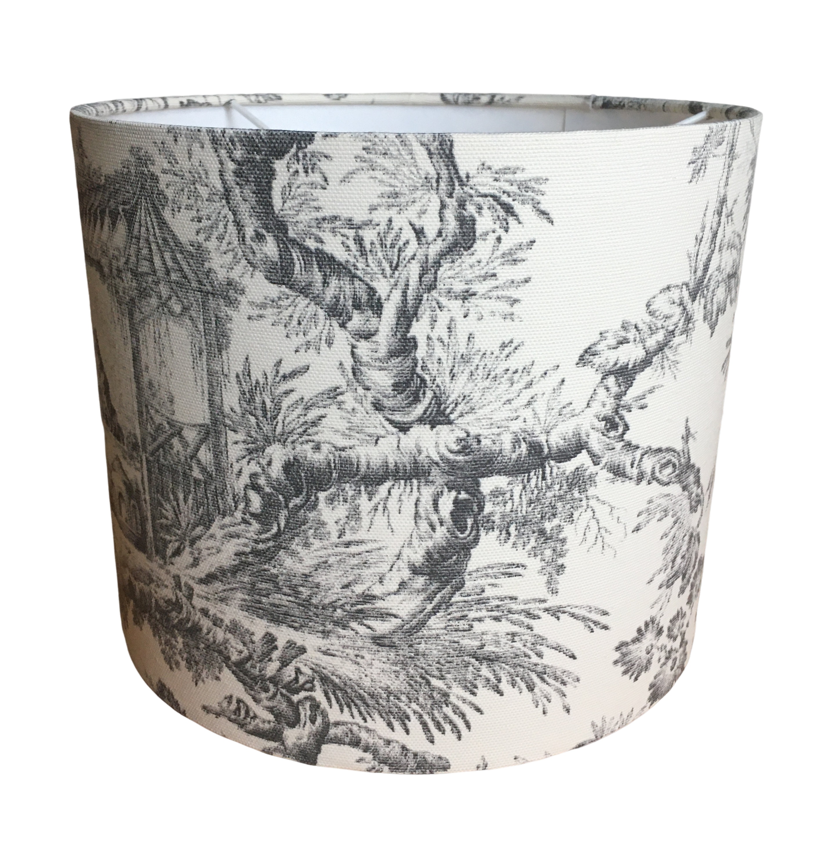 Toile De Jouy Lampshade, Chinese Lamp Shade, Japanese Light Shade, Grey ...