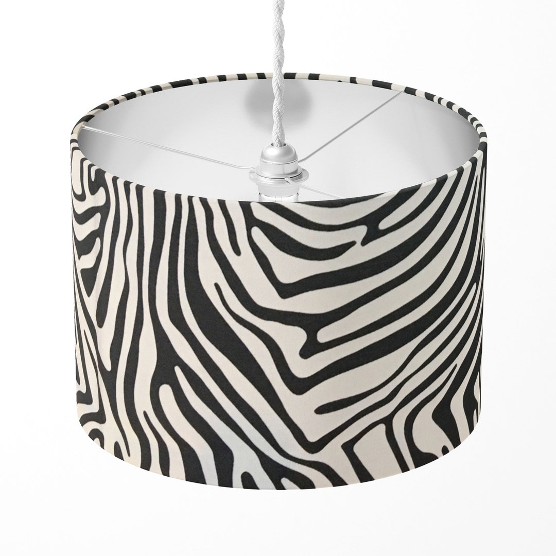 Zebra Lampshade, Black and White Lamp Shade, Animal Print Lampshade ...