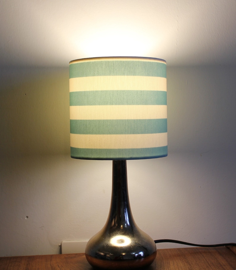 Duck Egg Light Shade, Stripe Lamp Shade, Mint Lampshade, Green Drum ...