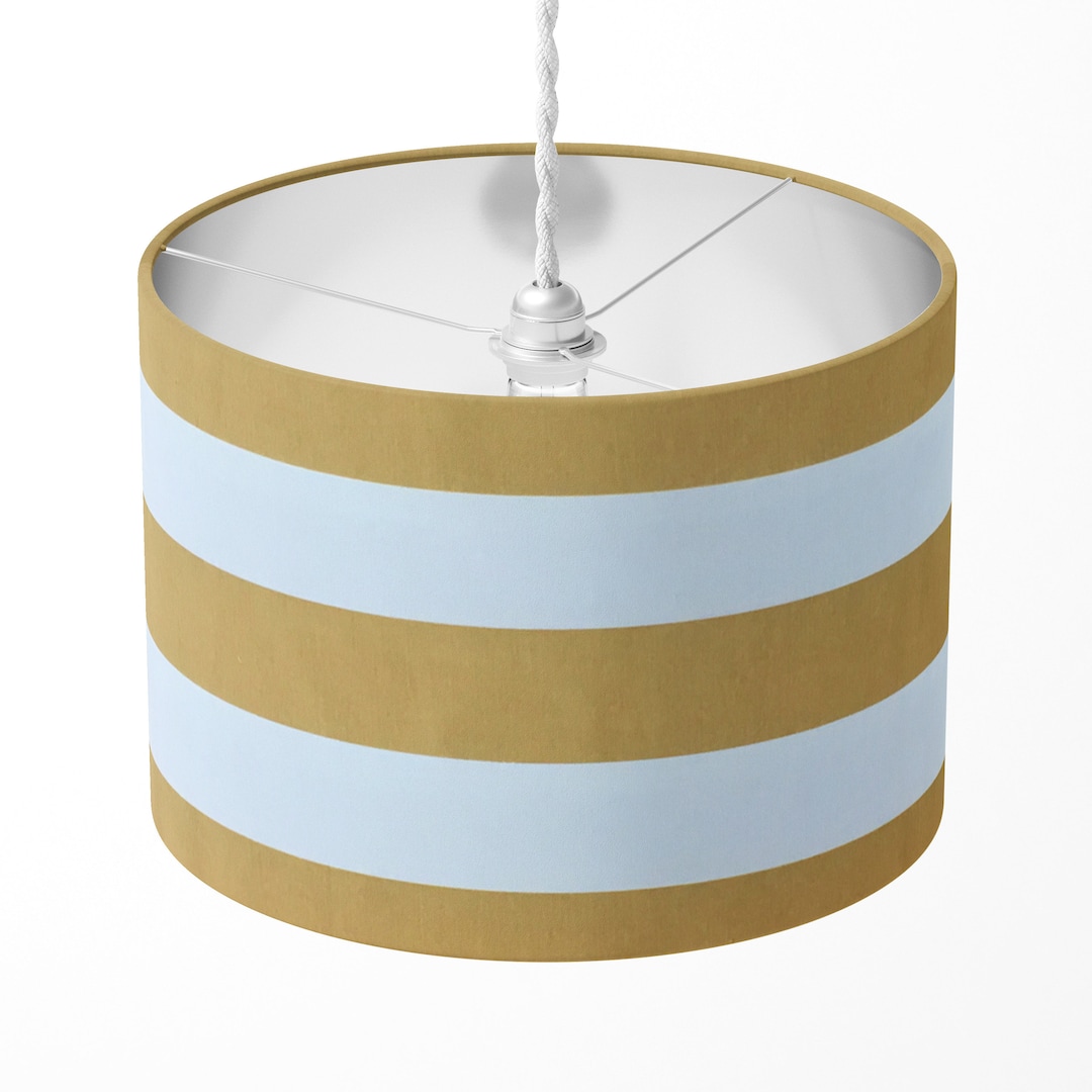 Mustard Lampshade, Yellow Light Shade, Stripe Lamp Shade, Modern ...
