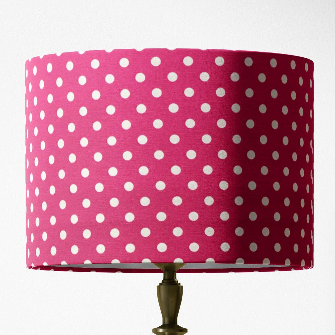 Polka Dot Lampshade, Hot Pink Lampshade, Fuchsia Lamp Shade, Spot ...
