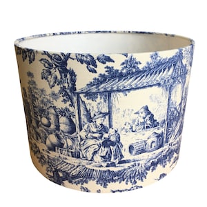 Toile Lamp Shade, Japanese Lampshade, Blue White Lampshade, Chinese ...
