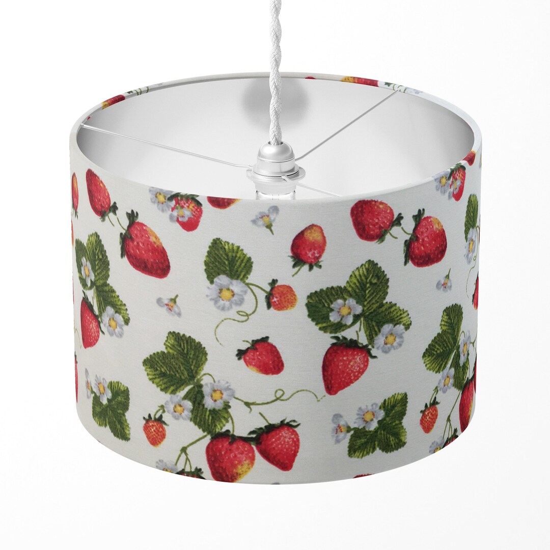Strawberry Lampshade, Kitchen Lampshade, Fruit Lamp Shade, Green Red ...