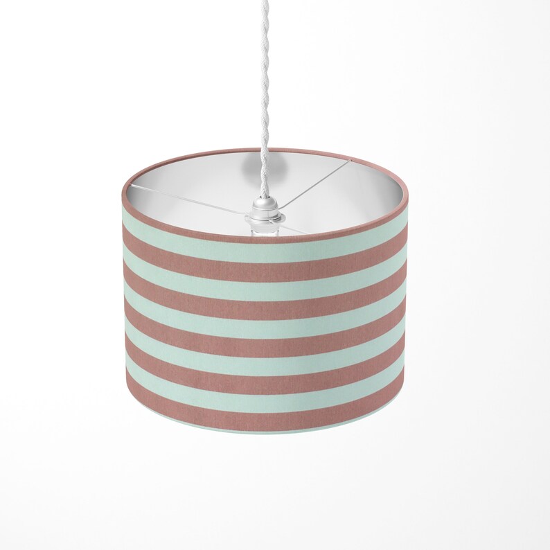 Pink Stripe Lampshade, Blush Pink Lampshade, Dusky Light Pink Country ...