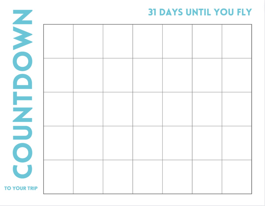 Countdown Until You Fly International Trip - Etsy