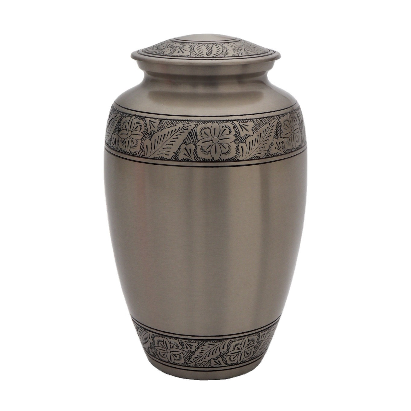 Elegant Brass Cremation Urn: Floral Engraved Memorial - Etsy