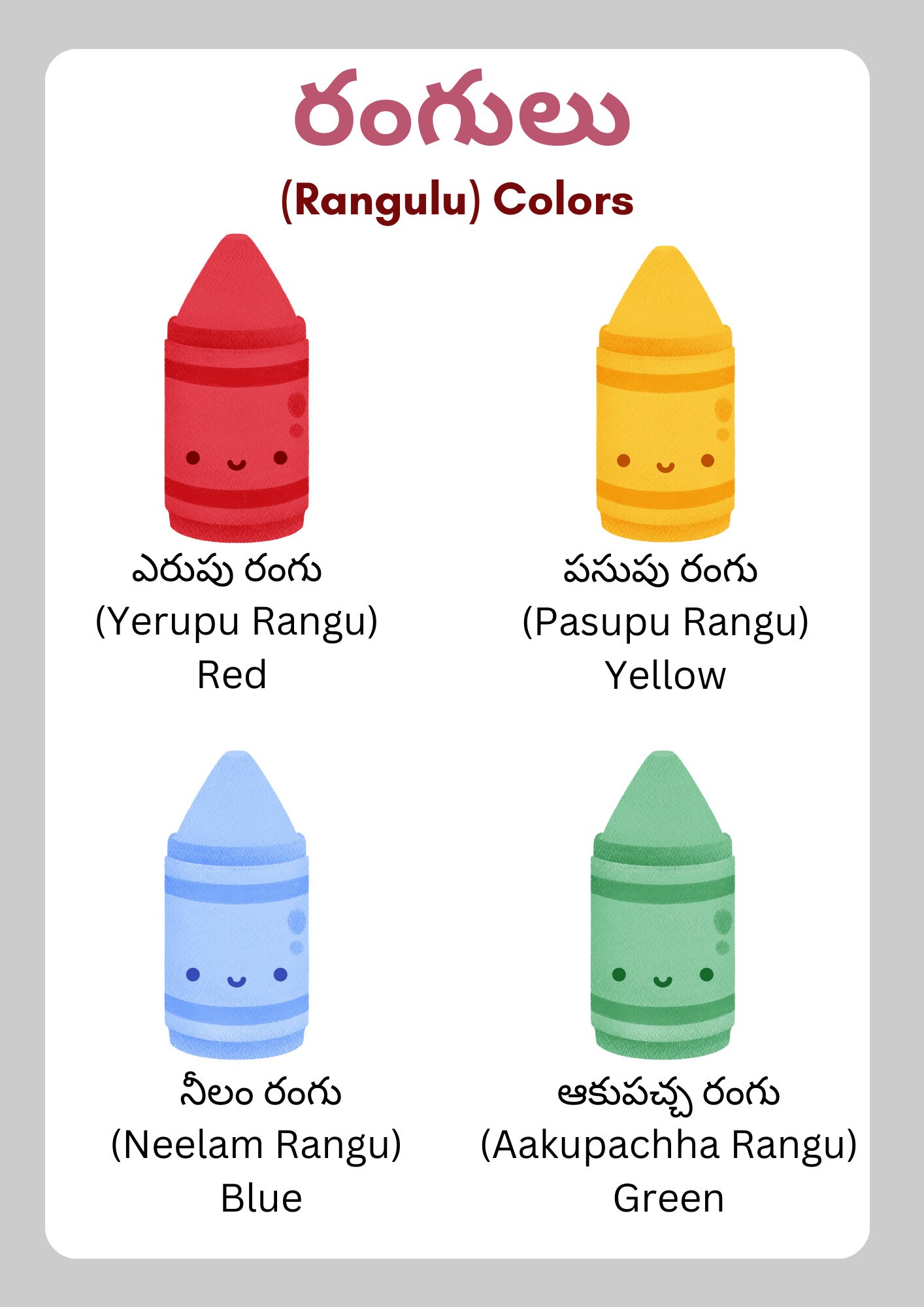 Telugu Learning Binder, Toddlers First Telugu Binder, Learning Binder ...