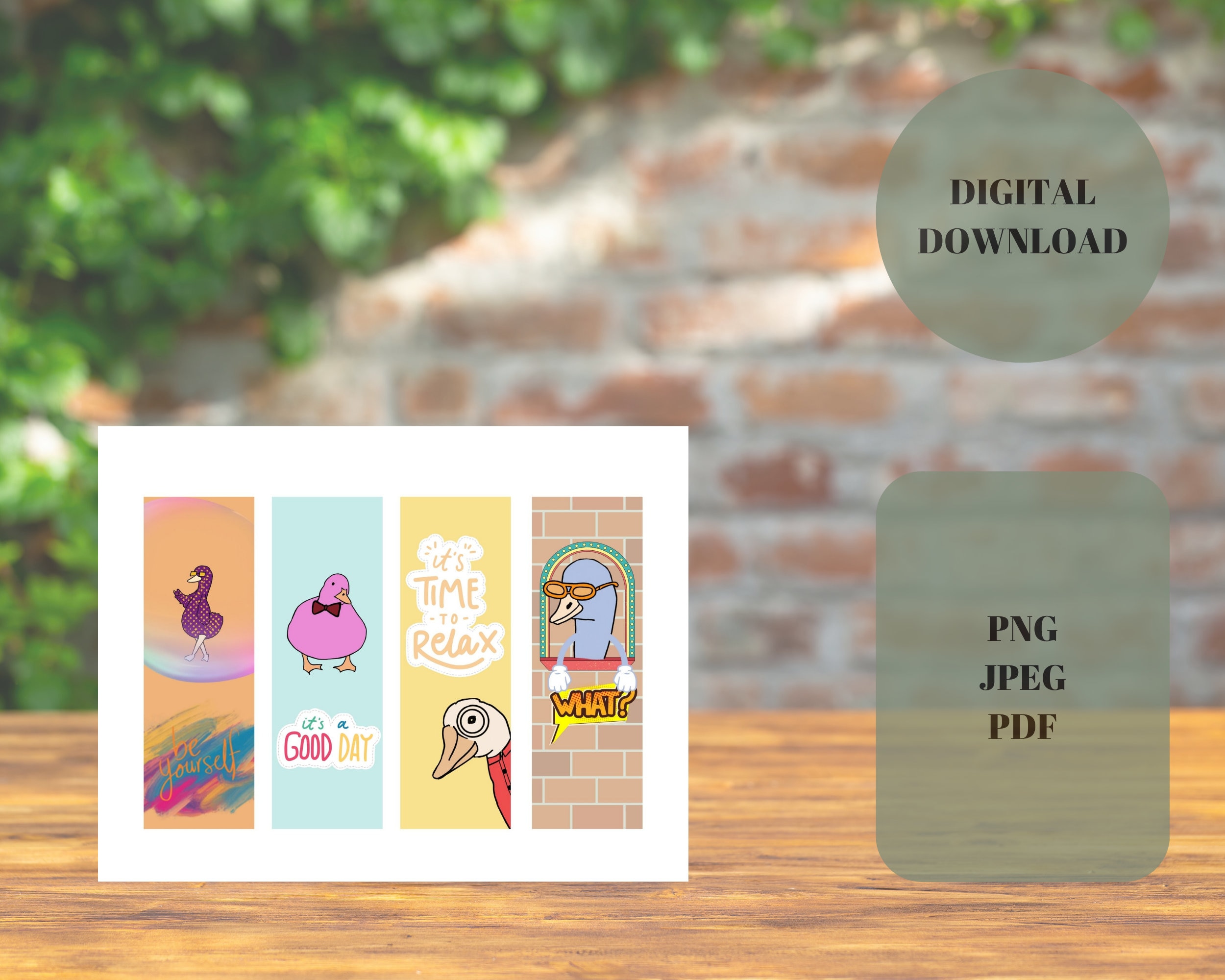 Goose Bookmark / Printable Bookmarks / Silly Goose / Gift for Her ...